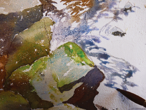 Learn how to paint a fast-flowing river in watercolour