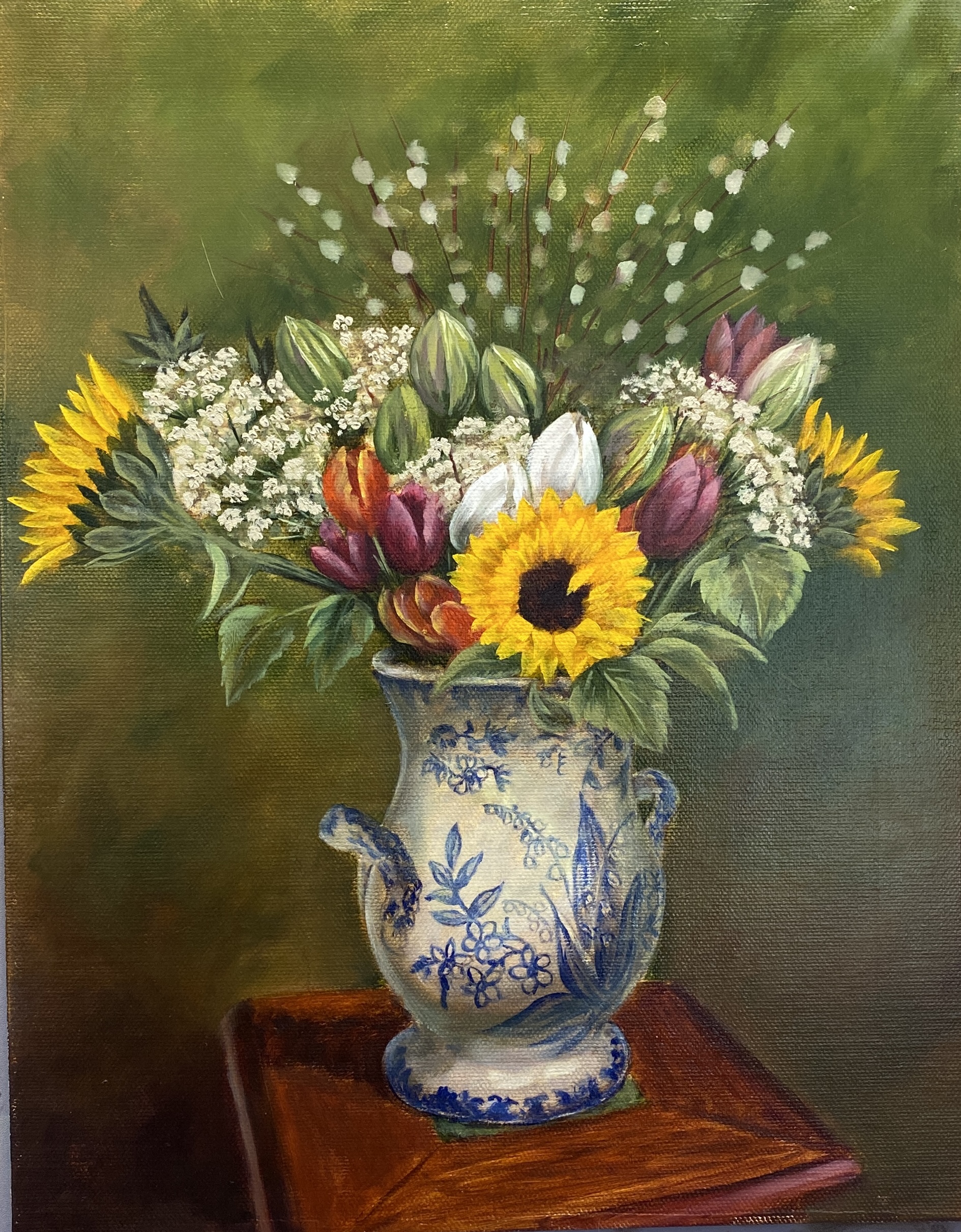 ‘Classic Floral with Sunflowers’ in Oils by Marion Dutton Professional ...