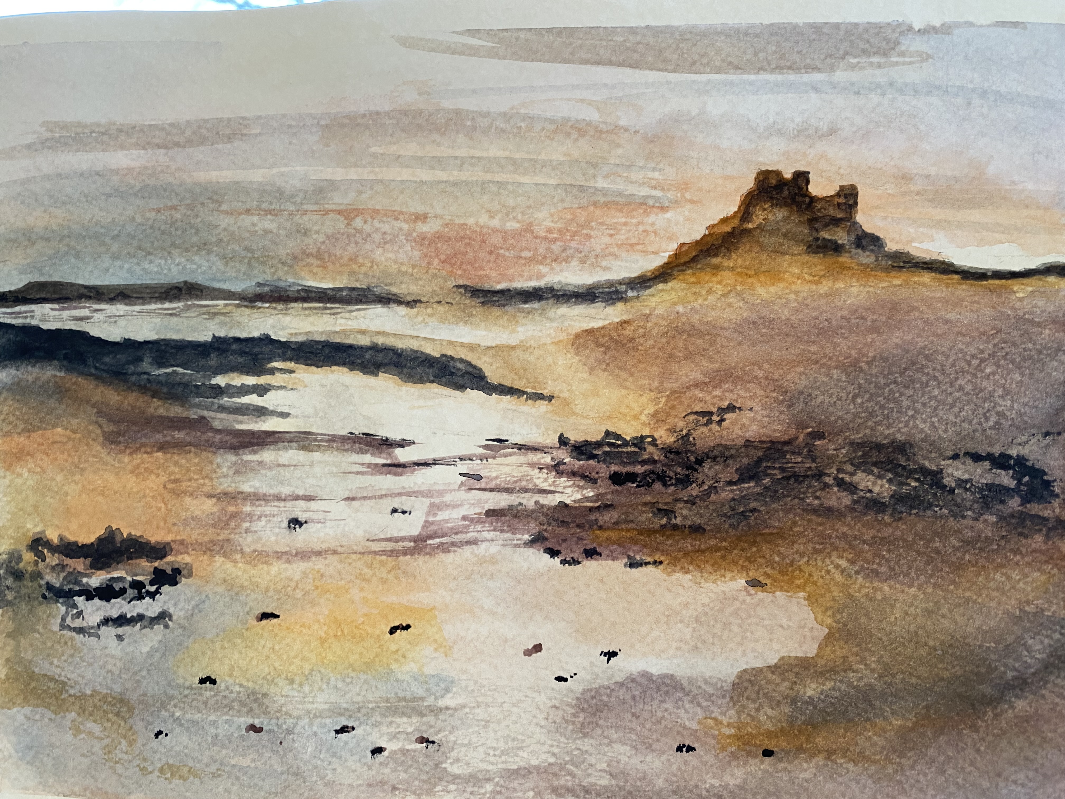 Bamburgh Castle at sunset by Paula Moss | 31 December 2023