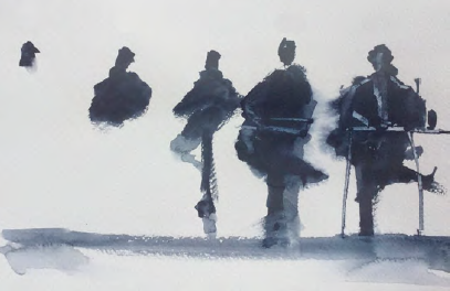 How to paint moving figures in watercolour