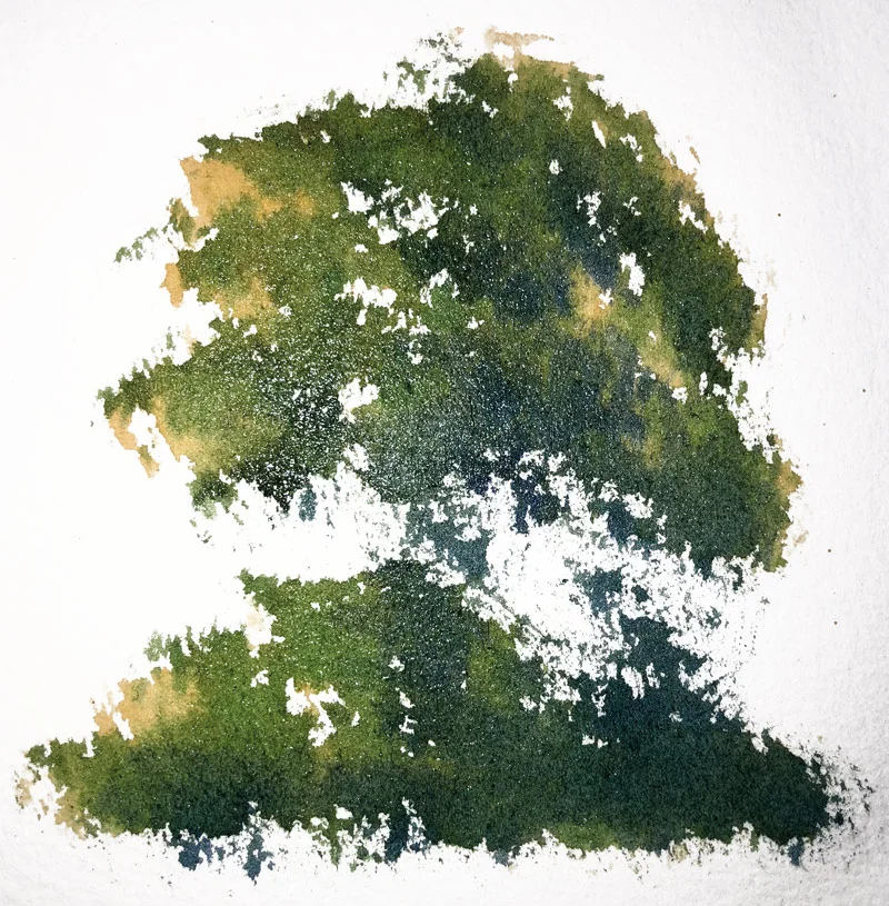 Five ways of painting simple trees in watercolour