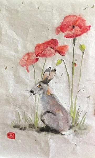 How to paint a rabbit using Chinese brush painting techniques