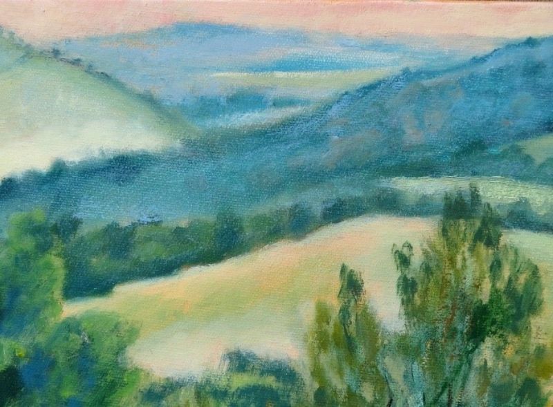 How to paint a landscape using cold wax and oil