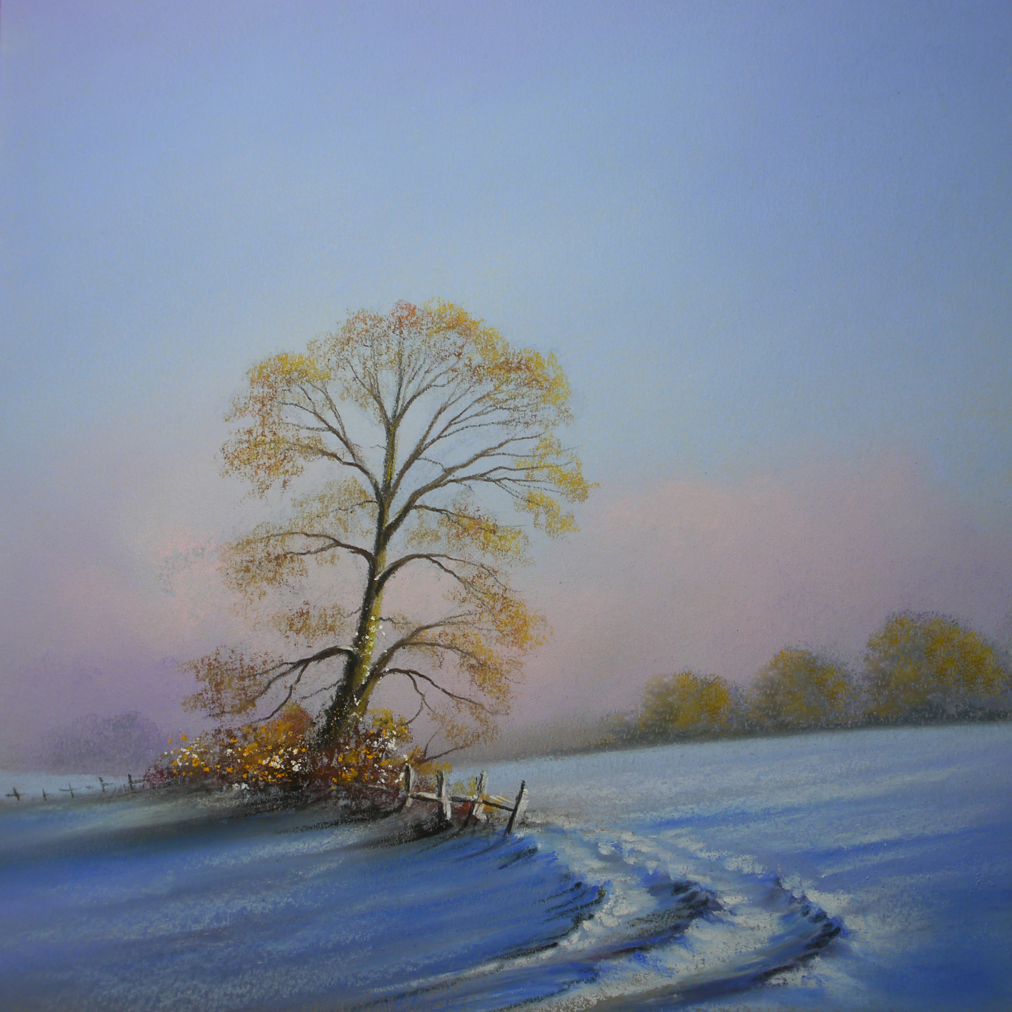 How to paint a snow scene in pastel