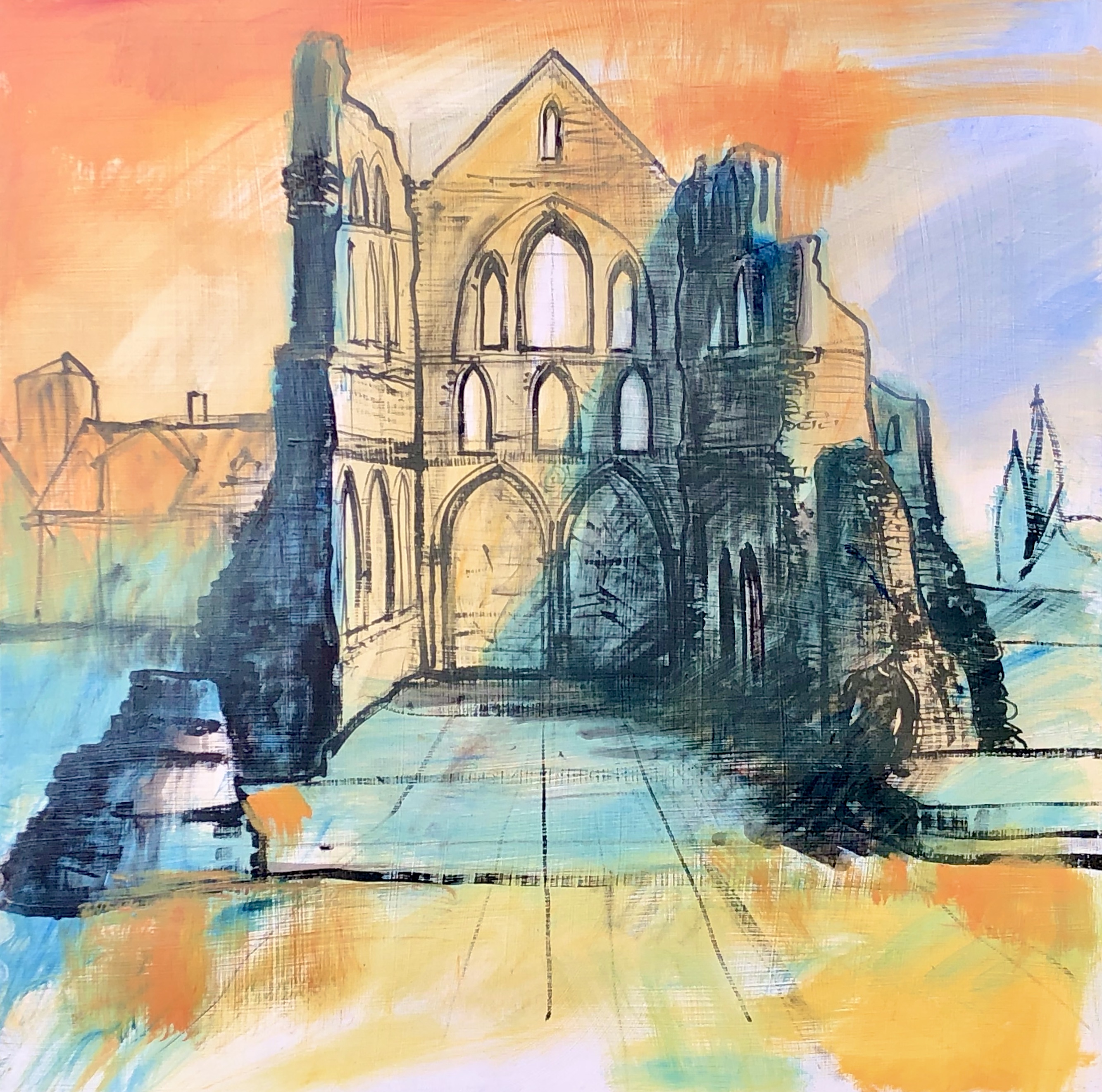 How to paint an historic priory in oils