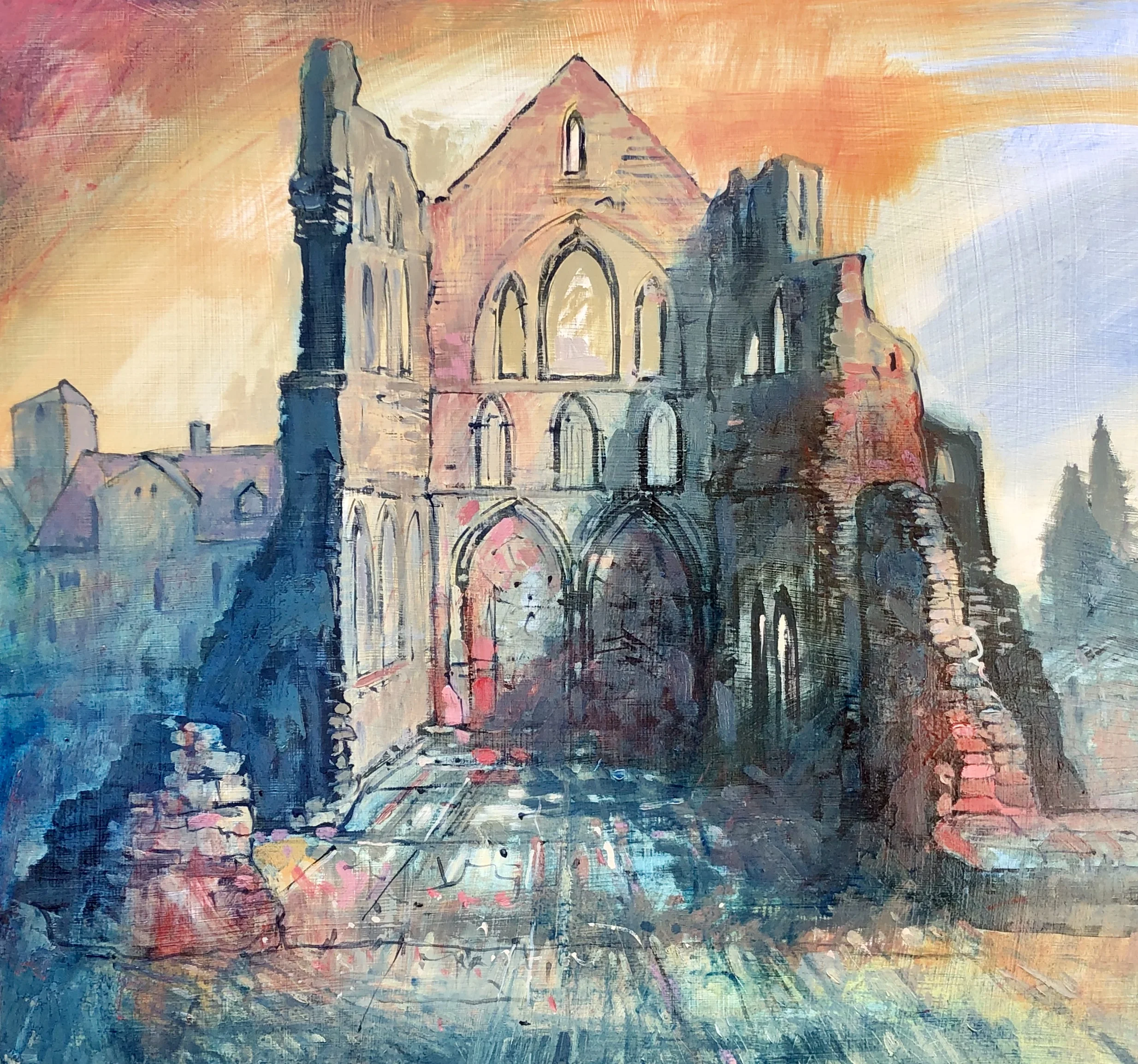 How to paint an historic priory in oils