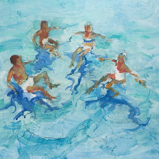 How to paint figures in a sunlit swimming pool