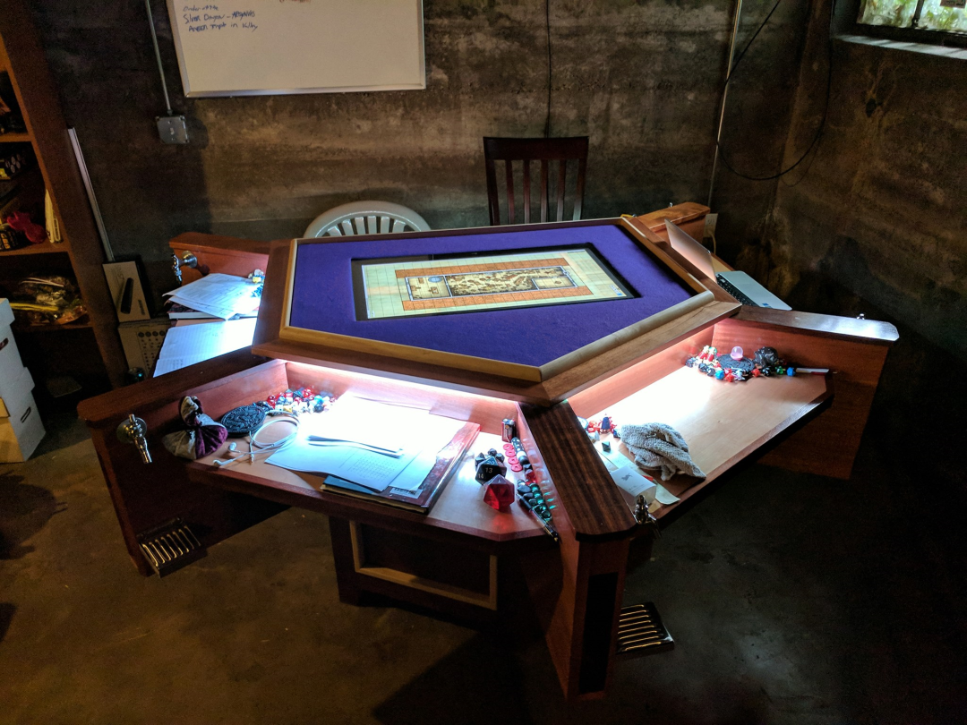 Incredible custom D&D gaming table has built-in PC, lights and beer ...